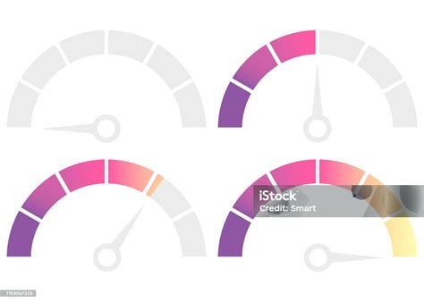 Speedometer Tachometer Indicator Icons Performance Measurement White
