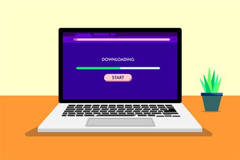Downloading And Uploading File Download Process On A Laptop Display Laptop With Security