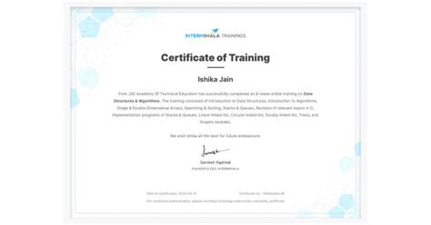 Successfully Completed The Data Structures And Algorithms Training From