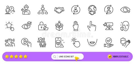 Chin Touchpoint And Search Employee Line Icons For Web App Pictogram Icon Line Icons Vector
