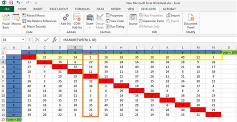 Generate Table Of Random Numbers That Sum Up To 100 In Columns And In Rows Excel