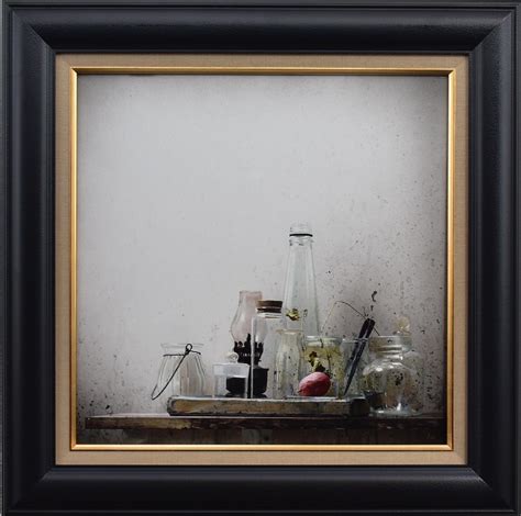 人気洋画家作品 真作 有吉宏朗 白の静物洋灯とガラス瓶 油彩画 8S 正光画廊 美術品