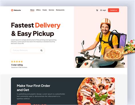 Food Delivery Landing Page Ui Ux Design On Behance