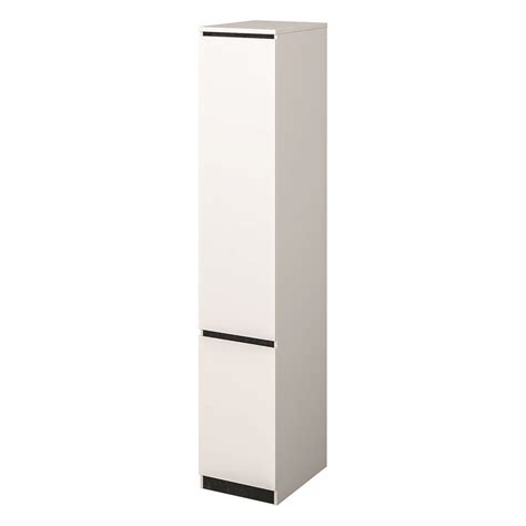 Купити Сучасна закрита шафа пенал біла з полицями 50 см у вітальню кімнату Мія Світ Меблів у Львові