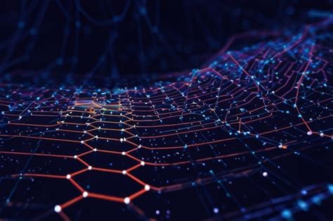 Premium AI Image Cyber Big Data Flow Blockchain Data Fields Network
