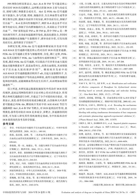 基于数据挖掘和网络药理学方法探讨中药治疗功能失调性子宫出血的用药规律和作用机制 中国医院用药评价与分析
