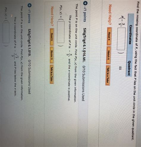 Solved Find The Missing Coordinates Of P Using The Fact That Chegg