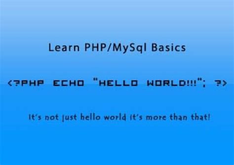 Thouroughly Teach You Basics Of Php And Database Connectivity Using