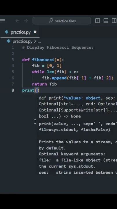 Display Fibonacci Sequence Python Coding Code Pythoncode Pythonprogramming Youtube