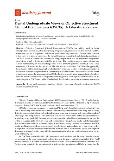 Pdf Dental Undergraduate Views Of Objective Structured Clinical