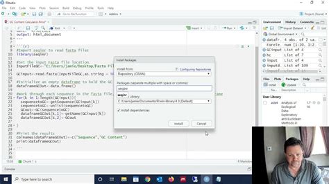 How To Calculate Gc Content In R Youtube