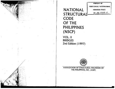 National Structural Code Of The Nscp Volume Ii Bridges 2nd Edition