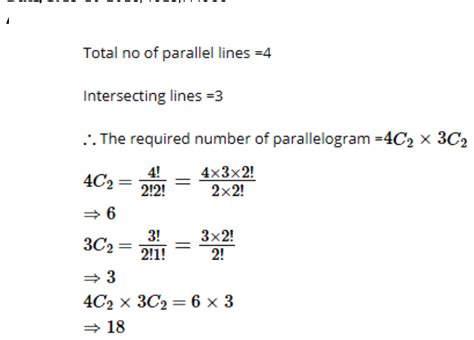 11 The Number Of Parallelogram That Can Be Formed From A Set Of Four Parallel Line Intersetting