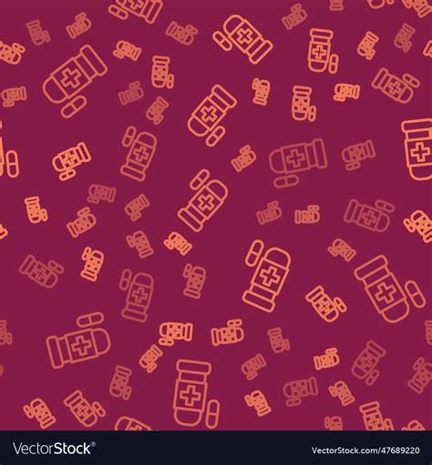 Brown Line Antidote Icon Isolated Seamless Pattern