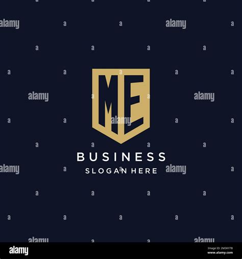 Me Monogram Initials Logo Design With Shield Icon Template Stock Vector Image And Art Alamy