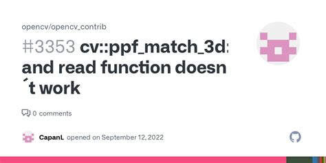 Cv Ppf Match 3d PPF3DDetector Write And Read Function Doesnt Work