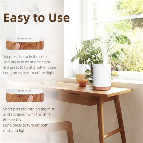 Asakuki 100ml Essential Oil Diffuser 5 In 1 Ultrasonic Aromatherapy