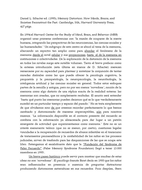 Memory Distortions Descargar Gratis Pdf Memoria Sicología