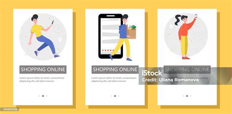 온라인 상점 쇼핑 주문 배달 서비스를위한 전단지 세트 포스터 배너 광고에 대 한 벡터 그림입니다 개념에 대한 스톡 벡터 아트 및 기타 이미지 Istock