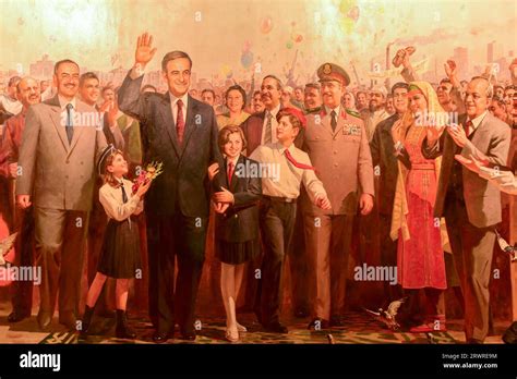 A Huge North Korean Mural Painting Of Former Syrian President Hafez Al