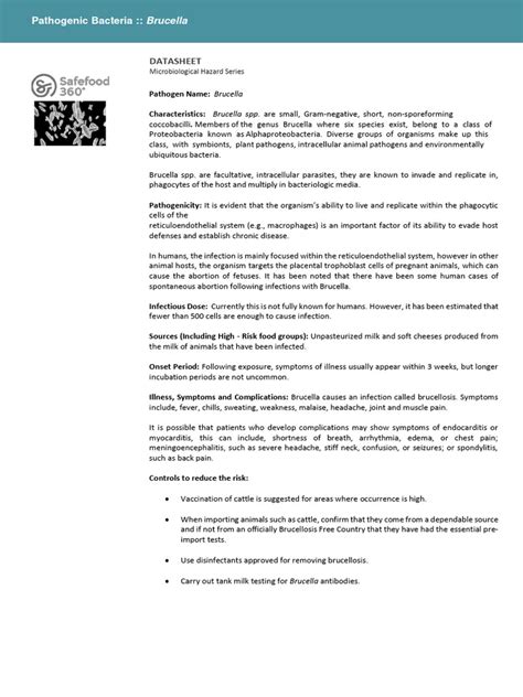 Brucella Pathogen Overview And Risks Pdf Infection Immunology