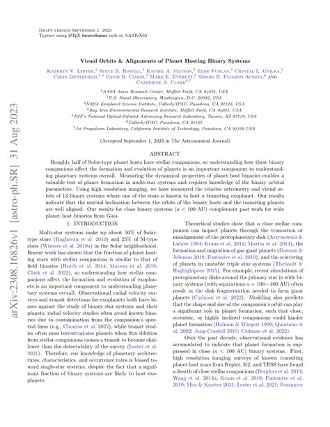 Pdf Visual Orbits And Alignments Of Planet Hosting Binary Systems