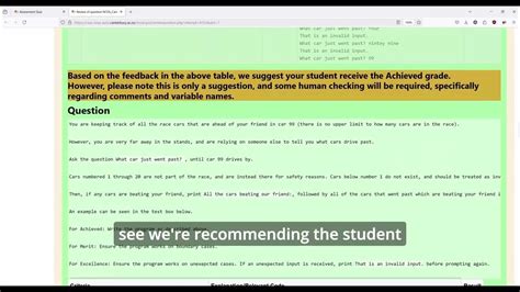 Ncea Assessment Tool How To Mark Using Ncea Coderunner Youtube