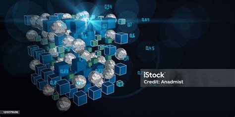 추상 시각화는 알고리즘 큐브 및 구를 분석합니다 양자 가상 암호화 와이어프레임 양식 및 데이터가 있는 가상 현실 개념입니다 비즈니스 과학 및 기술 배너 빅 데이터 인공지능