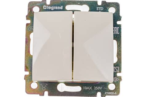 Выключатель Legrand двухклавишный Legrand Valena 10А 250В схема 5 ...