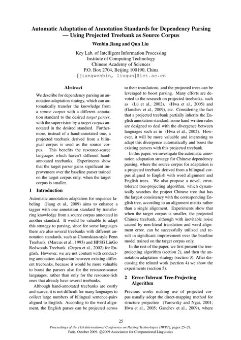Pdf Automatic Adaptation Of Annotation Standards For Dependency Parsing Using Projected