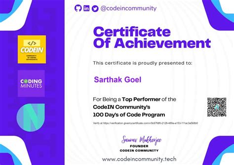 Sarthak G On Linkedin Community Coding Winner 100daysofcodechallenge 100daysofcode