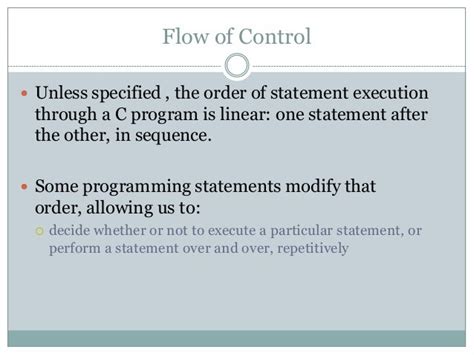 Selection Statements In C Programming
