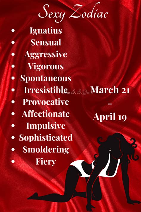 Sexy Zodiac Traits The S S Quill Find Your Sexy Characteristics
