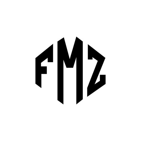 fmz letter logo design with polygon shape fmz polygon and cube shape