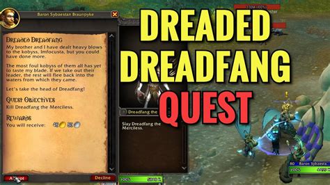 Dreaded Dreadfang Quest Wow Tww Youtube
