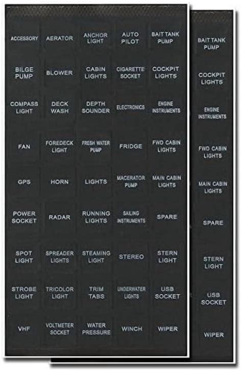 Set Of 2 Decal Label Sheet For Caravan Marine Boat Dash Board