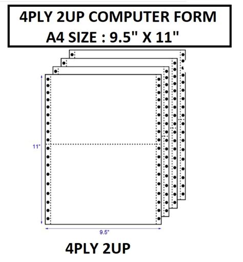 A4 Computer Form 4ply 2up Big Stationery