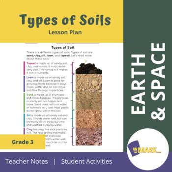 Types Of Soils Lesson Plan Grade 3 By On The Mark Press TPT