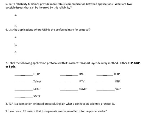 Solved 5 Tcps Reliability Functions Provide More Robust