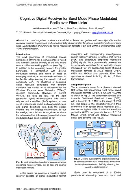 Pdf Cognitive Digital Receiver For Burst Mode Phase Modulated Radio