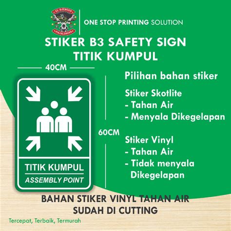 Jual Stiker Rambu Titik Kumpul Assembly Point Shopee Indonesia