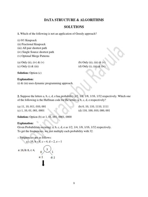 Data Structure And Algorithms Solutions Pdf Mathematical Logic
