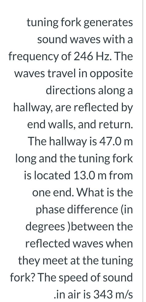 Solved Tuning Fork Generates Sound Waves With A Frequency Of Chegg Com