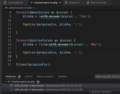 Dúvida utf8 decode deprecated PHP I O trabalhando arquivos e