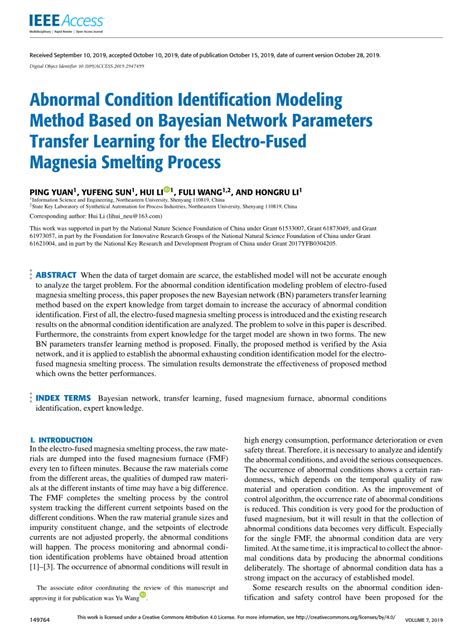 pdf abnormal condition identification modeling method based on bayesian network parameters