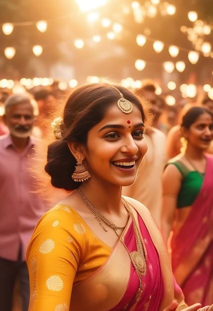 Premium Photo Happy Festival Celebrations Life Style Of Indian Girl