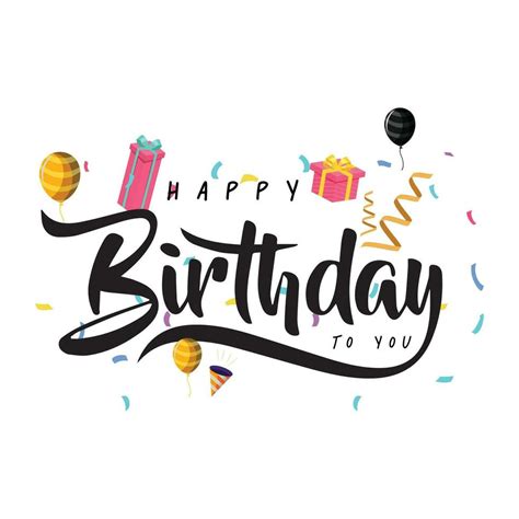 Happy Birthday Greeting Card Vector Graphic Element 26591970 Vector Art