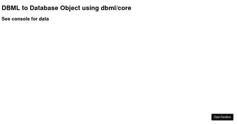 Dbml To Databaseobject Codesandbox