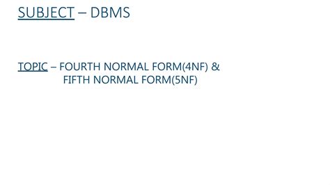 Normal Forms Fourth And Fifth Pptx