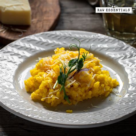Raw Essentials 🌟 Saffron Infused Risotto With Shredded Parmesan 🌟 Add